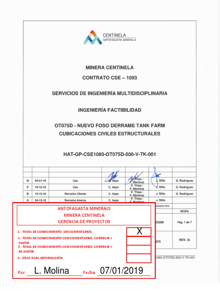 HAT-GP-CSE1093-OT075D-500-V-TK-001 - Q - Estatus 1 | PDF | Ingeniería ...