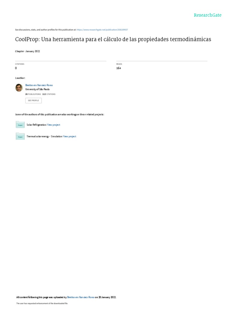 Coolprop: Una Herramienta para El Cálculo de Las Propiedades ...