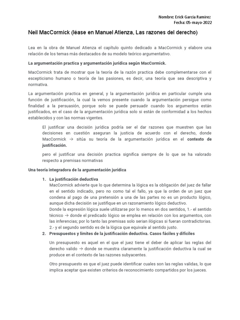 Neil MacCormick 05 Mayo | PDF | Razonamiento deductivo | Juez