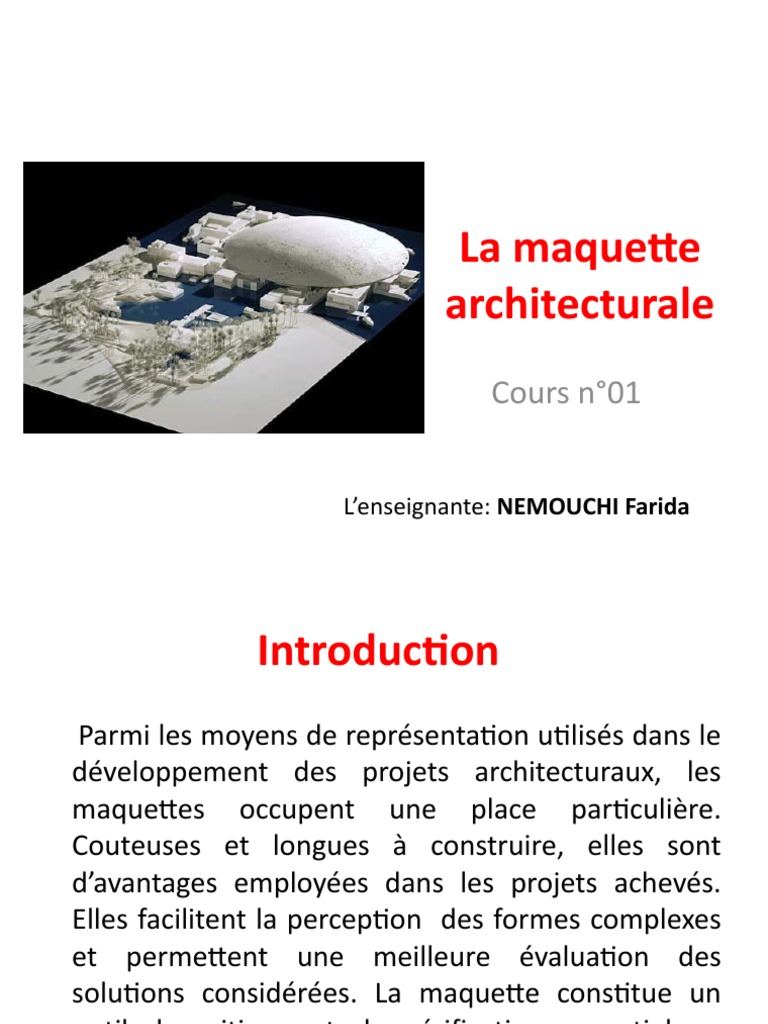Cours N°03 La Maquette Architecturale | PDF | Peinture | Plâtre