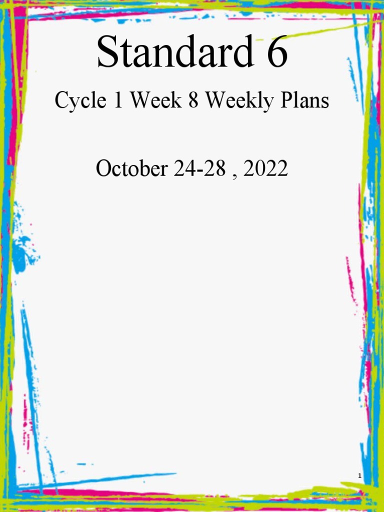 Standard 6 2022 Weekly Plan 8 Cycle 1 | PDF | Analogy | Metaphor