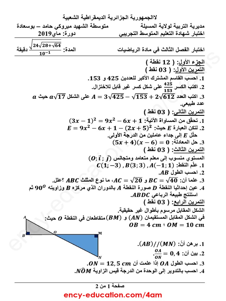 Math 4am19 3trim9 | PDF