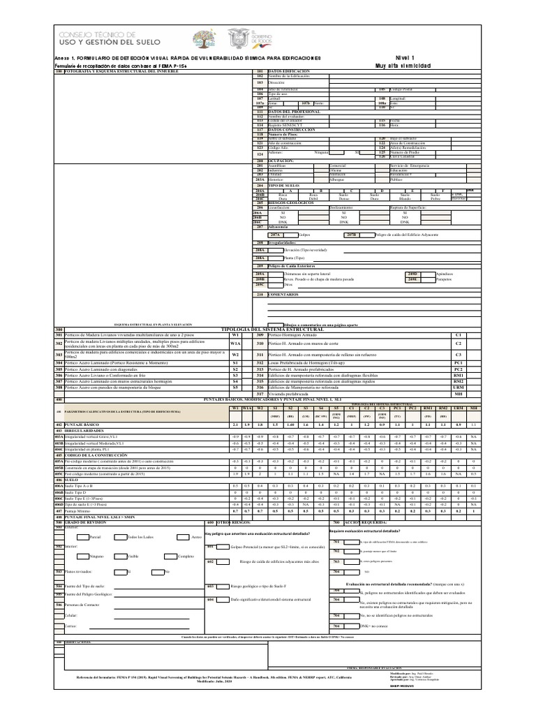 Formato Anexo1. Formulario de Deteccion Visual Rapida | PDF | edificio | Albañilería