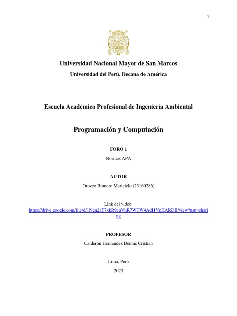 Foro 1 Normas Apa | PDF