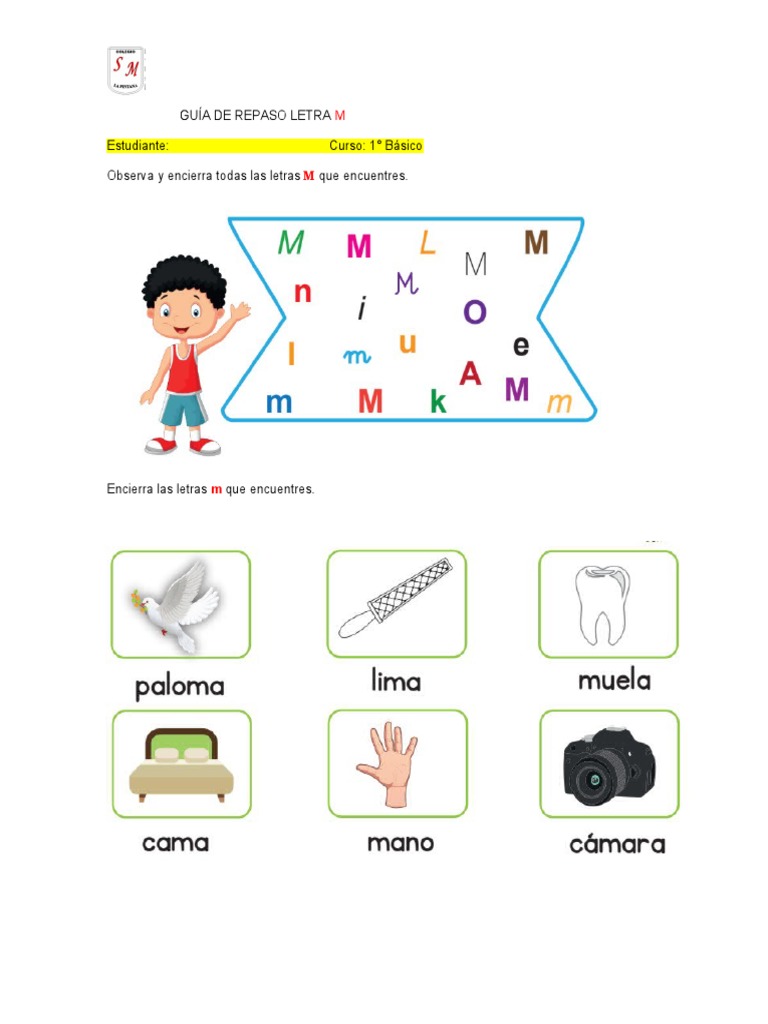 Guía Repaso Letra M y L | PDF