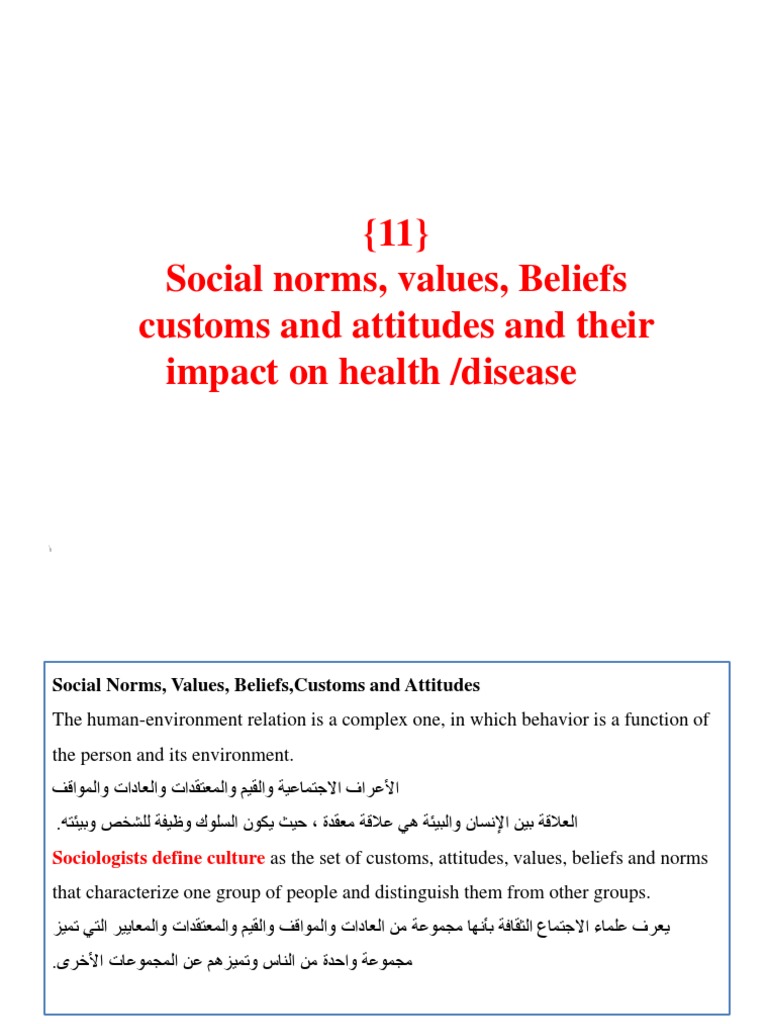 Social Norms, Values, Beliefs Customs and Attitudes and Their Impact On ...