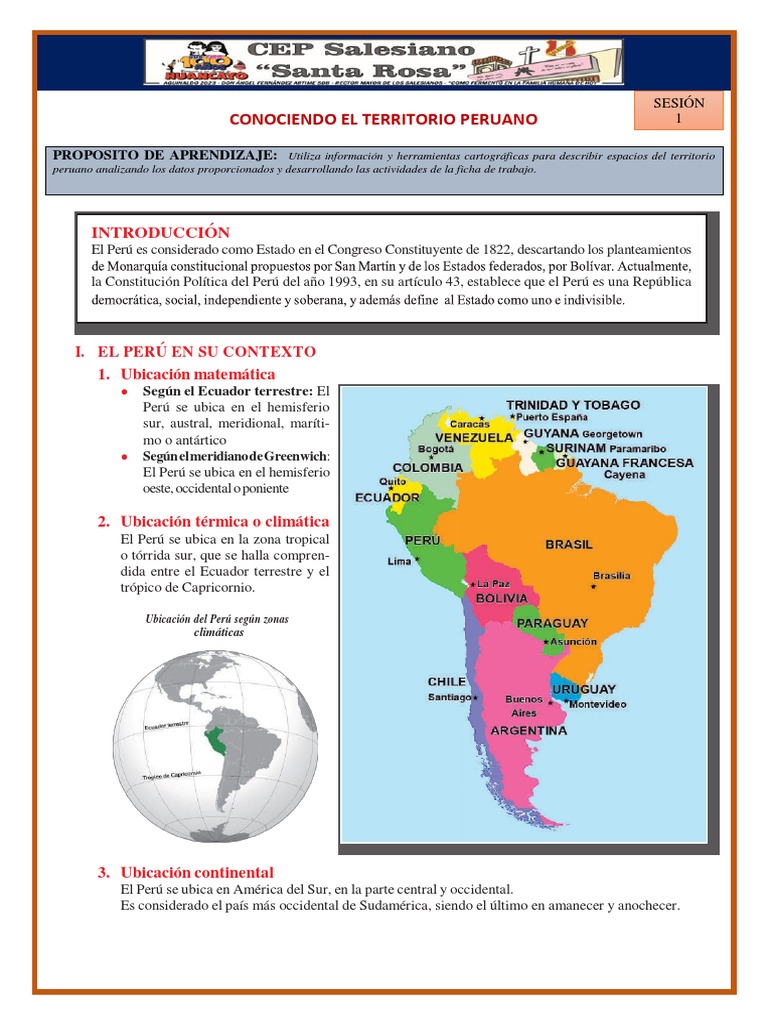 Conociendo El Territorio Peruano | PDF | Perú | América del Sur