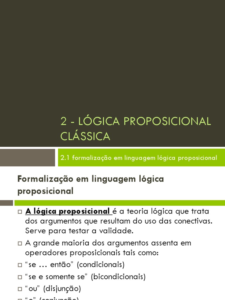 2 Lógica Proposicional Clássica | PDF | Lógica matemática | Argumento