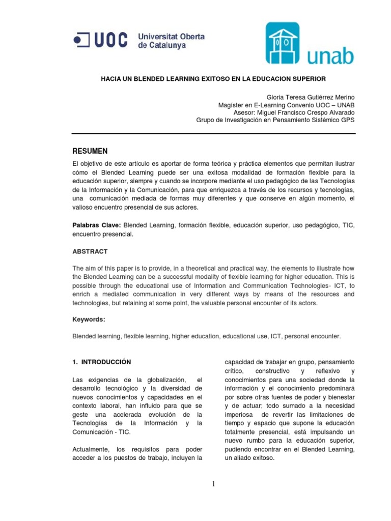 Blended Learning en Educación Superior | PDF | Enseñando | Maestros