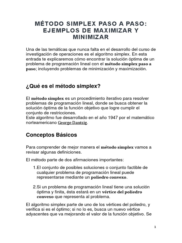 Me To Do Simplex Paso A Paso | PDF