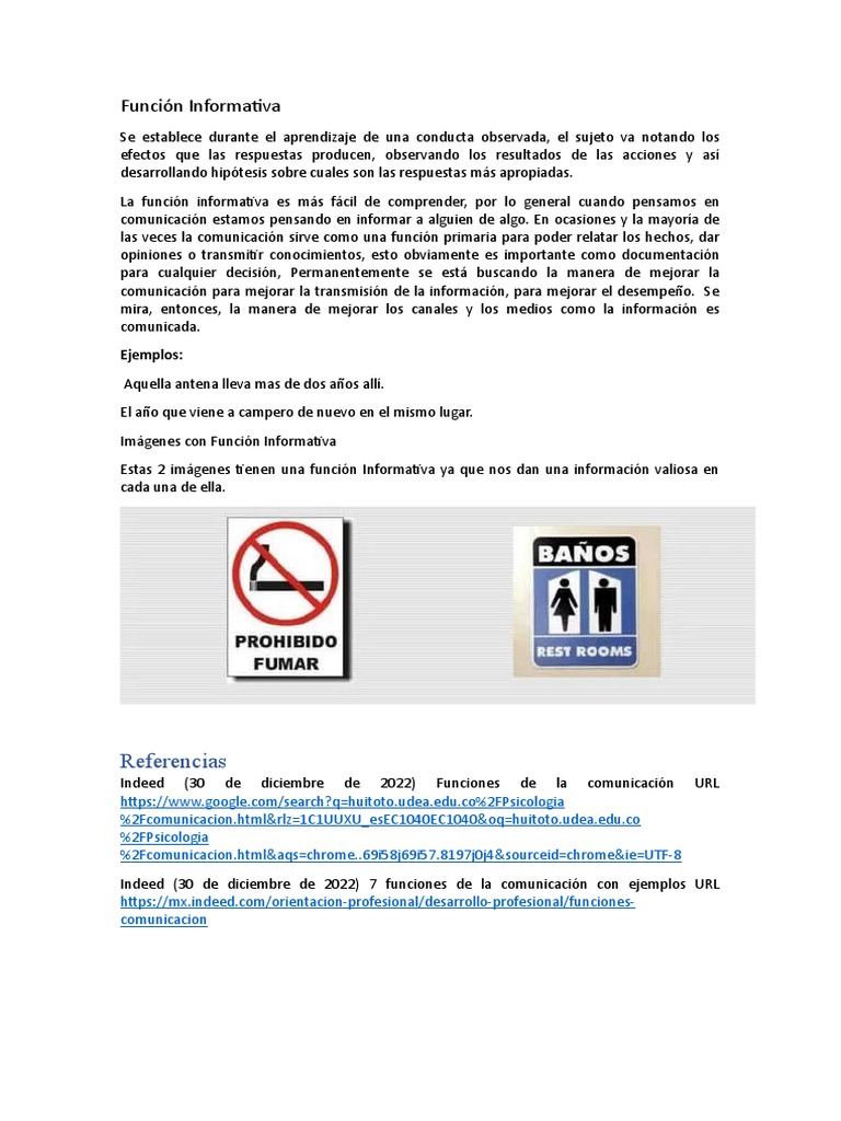 Función Informativa 1 | PDF