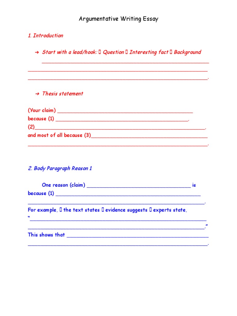 Argumentative Essay Structure Guide | PDF | Logic