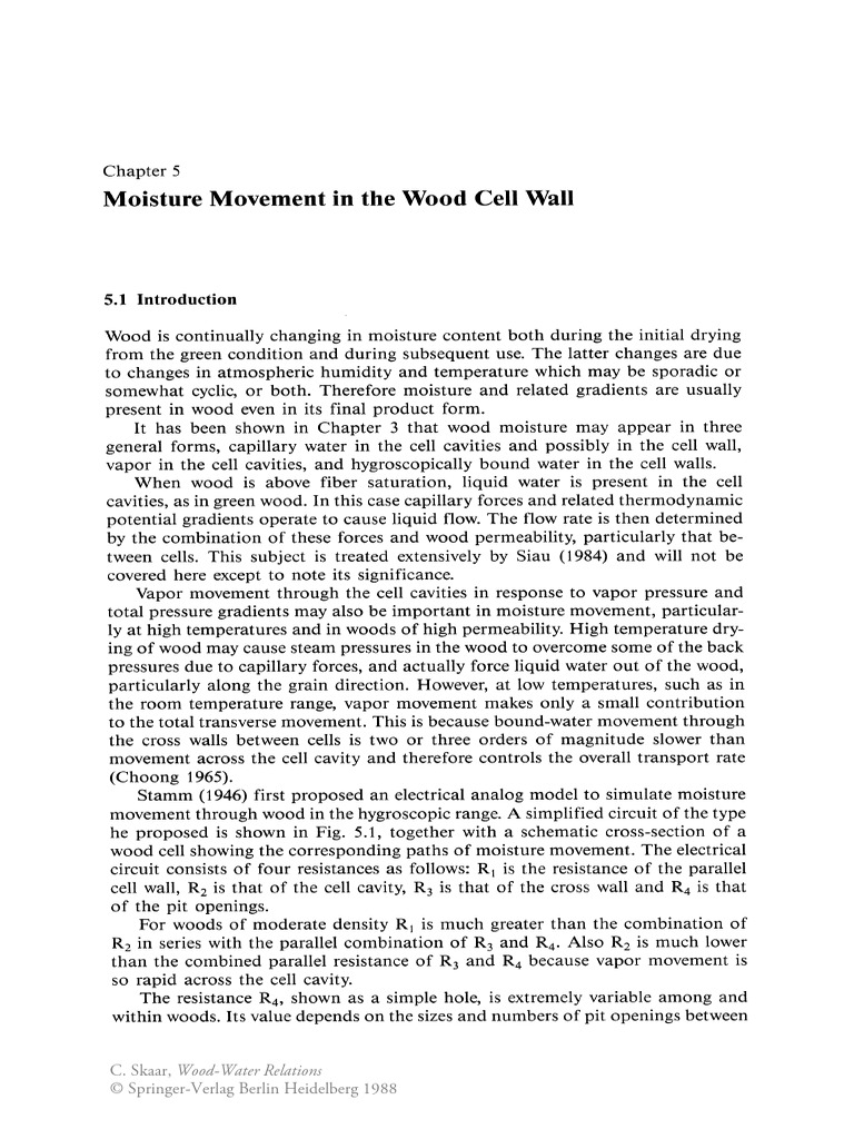 Moisture Movement in The Wood Cell Wall | Download Free PDF | Humidity | Diffusion