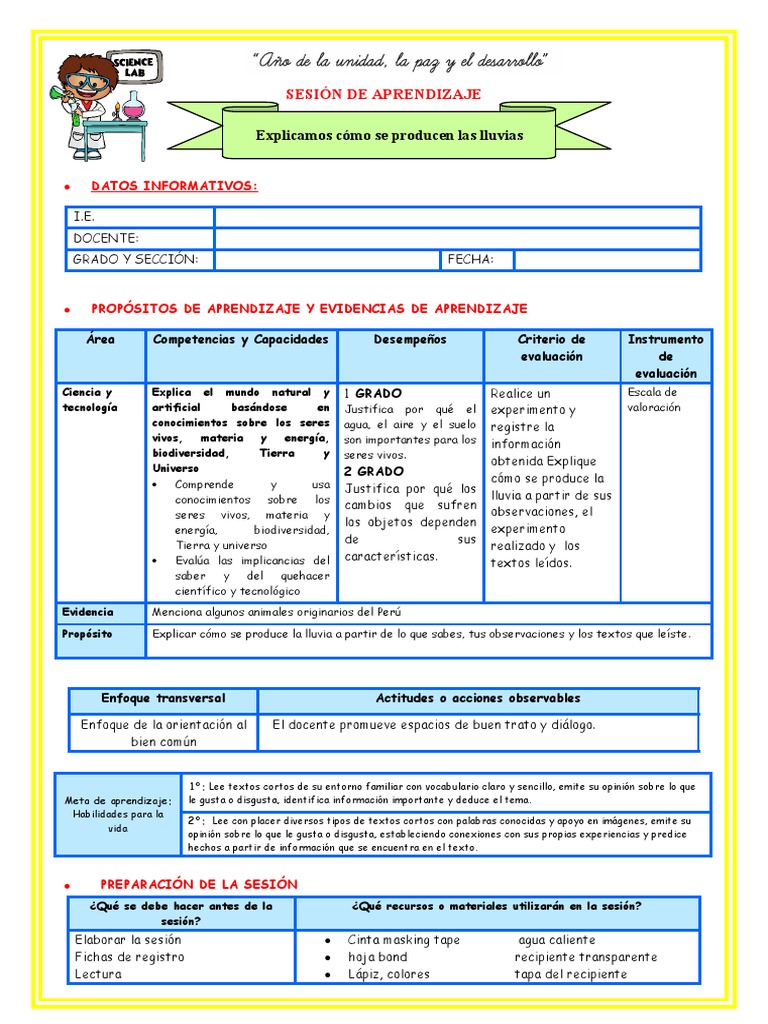 III-e2 Sesion d3 Cyt Explicamos Como Se Producen Las Lluvias | PDF ...