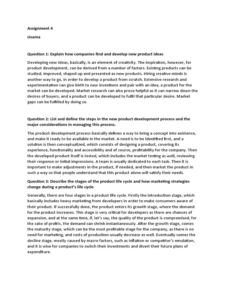 Assignment 4 5 Marketing | PDF | Marketing | Market (Economics)