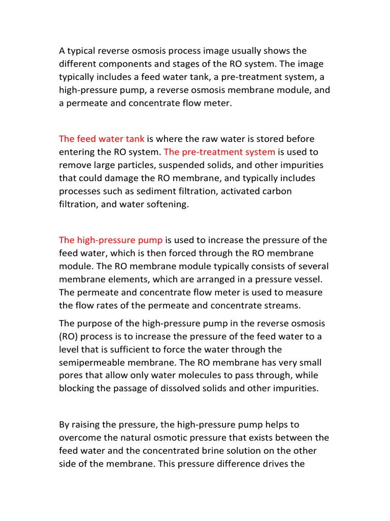 The Feed Water Tank The Pre-Treatment System | PDF