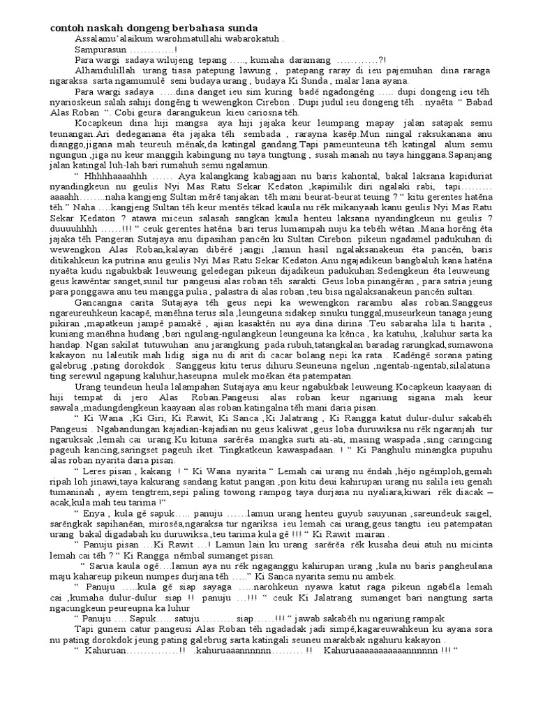 Contoh Naskah Dongeng Berbahasa Sunda Pdf