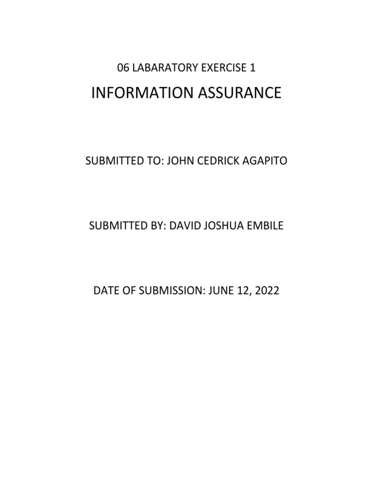 06 Lab Excercise 1 | PDF