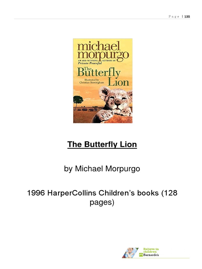 (454850) SEL Study Guide - The Butterfly Lion | PDF | Lion