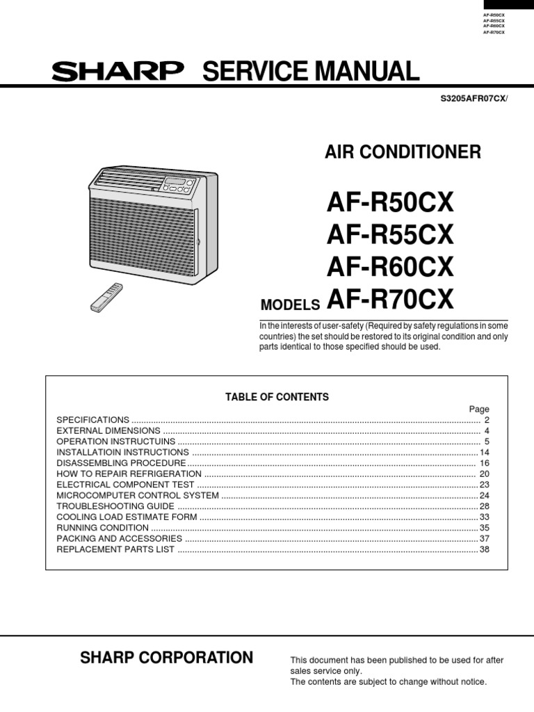 AF-R50cx - 55cx - 60cx - 70cx (1) SHARP SERVICE MANUAL | PDF | Remote Control | Timer