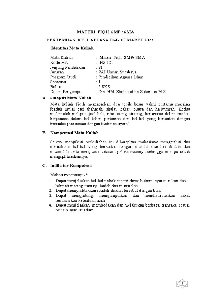 0712066001-METERI FIQIH Sholehuddin | PDF