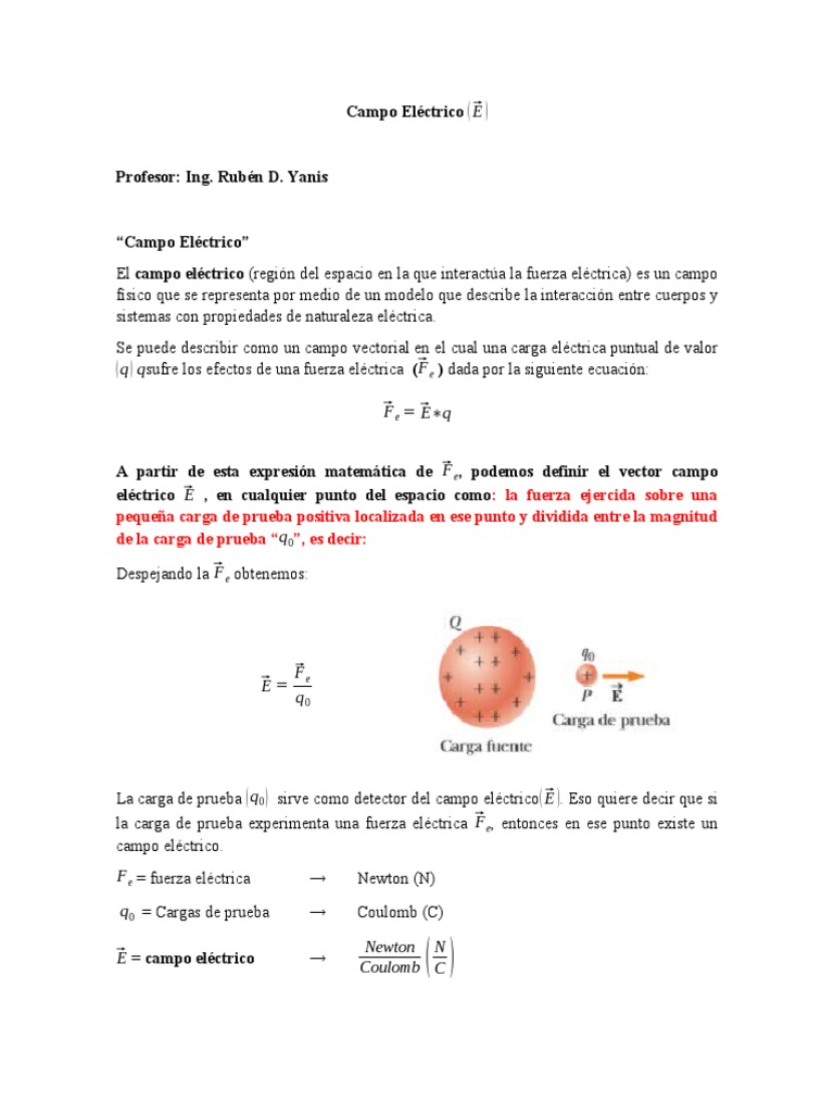 Campo Eléctrico (Parte 2) | PDF | Campo (física) | Fuerza