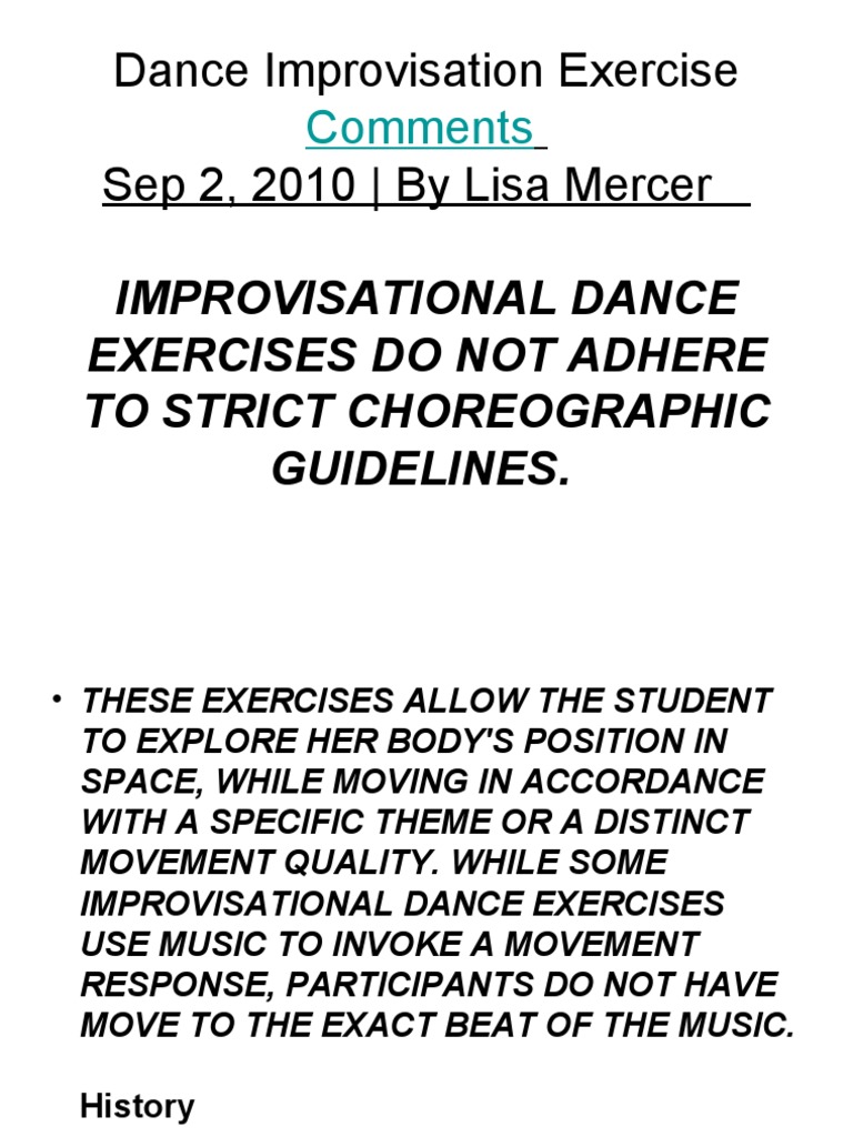 Dance Improvisation Notes For IB | PDF | Dances | Improvisation