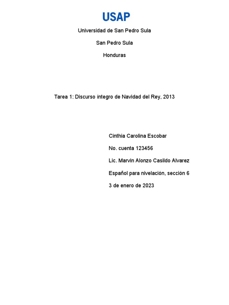 Portada para Tarea USAP - 2023 | PDF