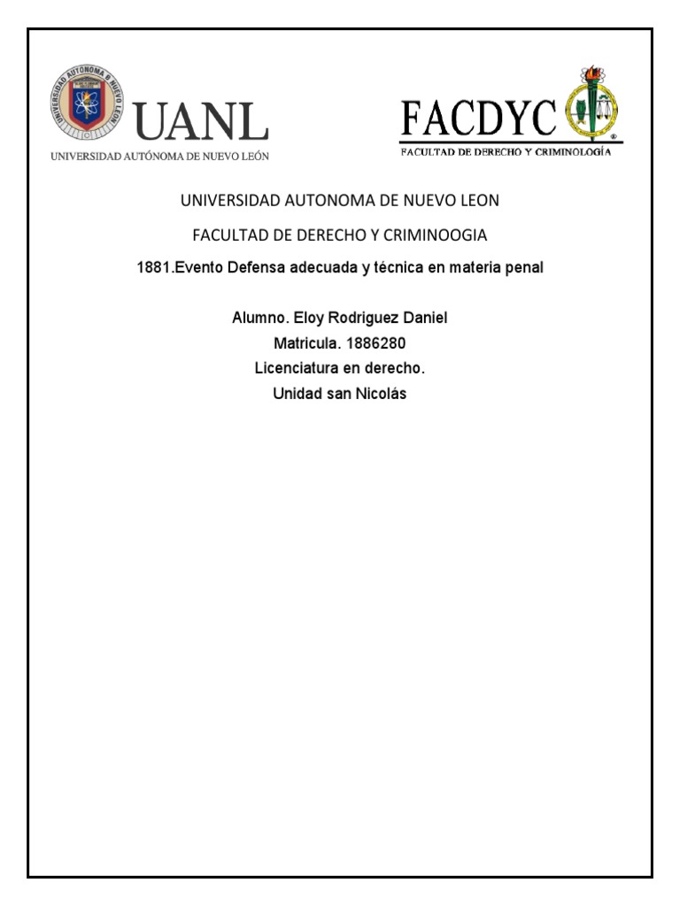 Defensa adecuada en el sistema penal mexicano | PDF | Procedimiento ...