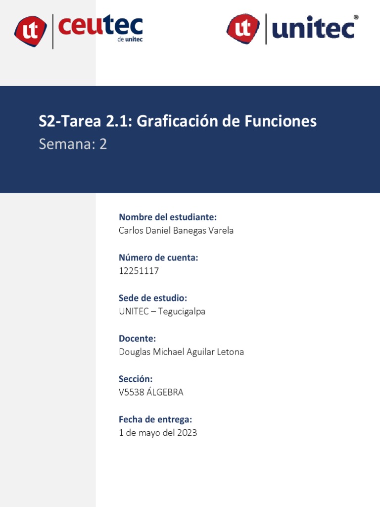 S2-Tarea 2.1 Graficación de Funciones | PDF
