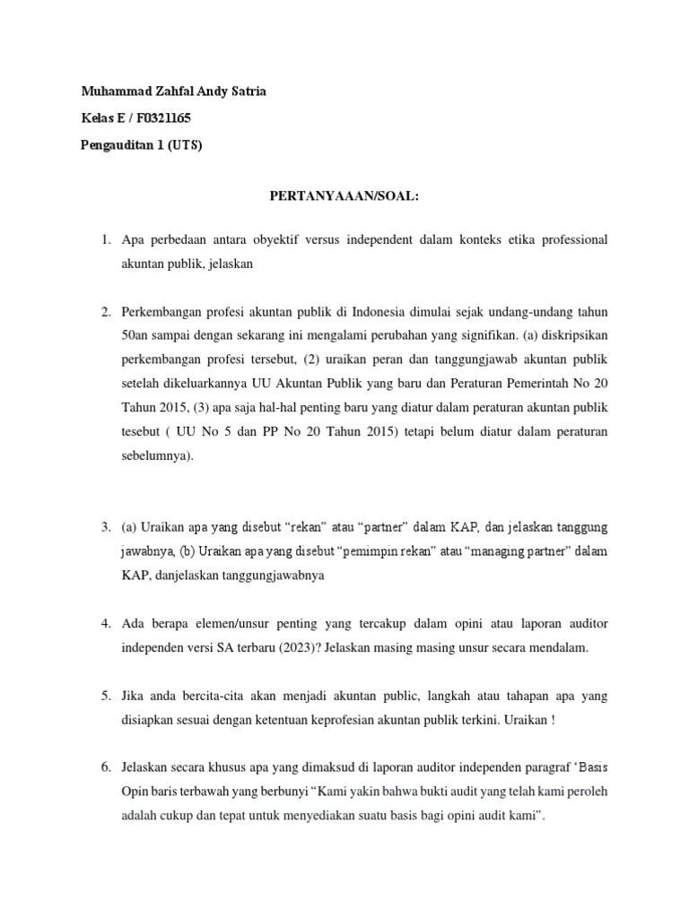 Muhammad Zahfal Andy S AUDIT | PDF