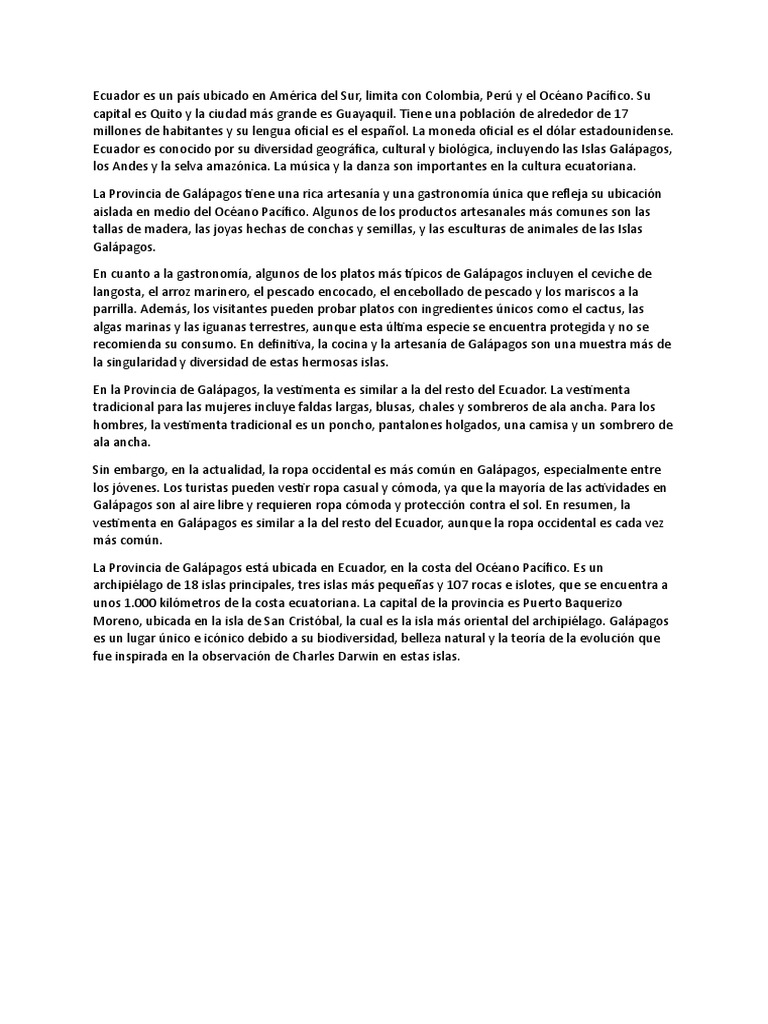 Galápagos: Cultura y Naturaleza Únicas | PDF | Ecuador | Islas Galápagos