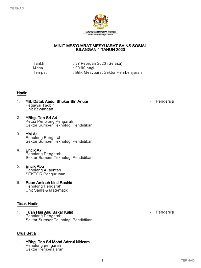 Contoh My Mesyuarat | PDF