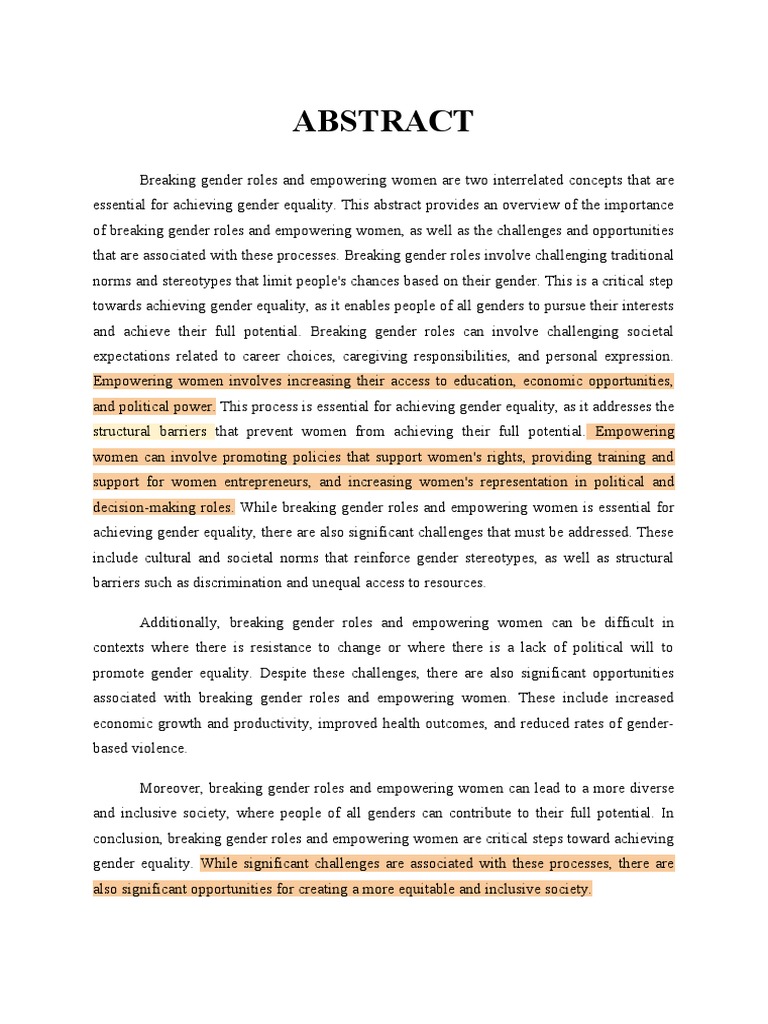 Breaking The Barriers - Fighting Gender Roles and Empowering Women ...