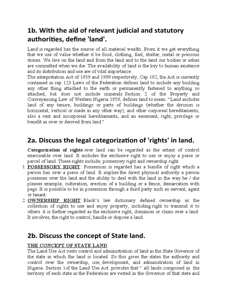 Land Law 1 | PDF | Property | Ownership