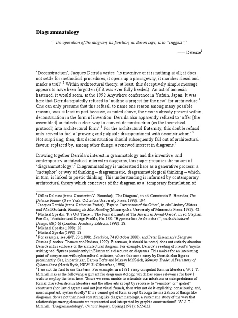 Rowan Wilken Diagrammatology | PDF | Deconstruction | Jacques Derrida