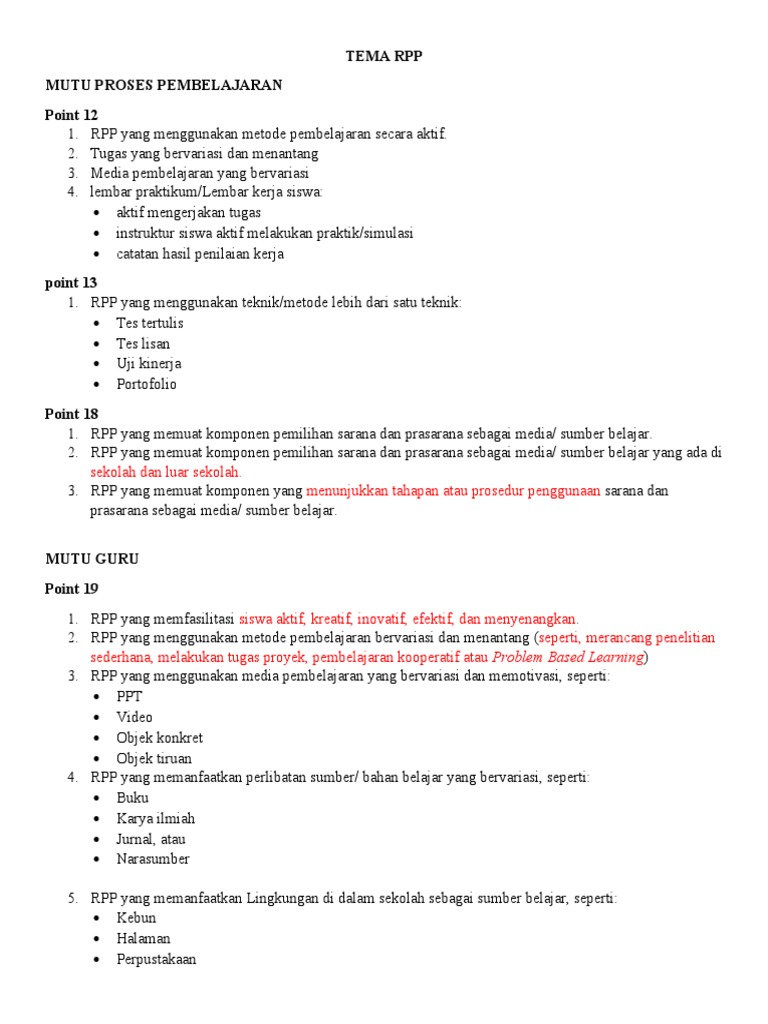 Tema RPP Akreditasi | PDF