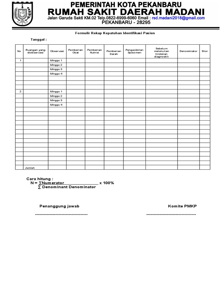 Rekap Kepatuhan Identifikasi Pasien | PDF