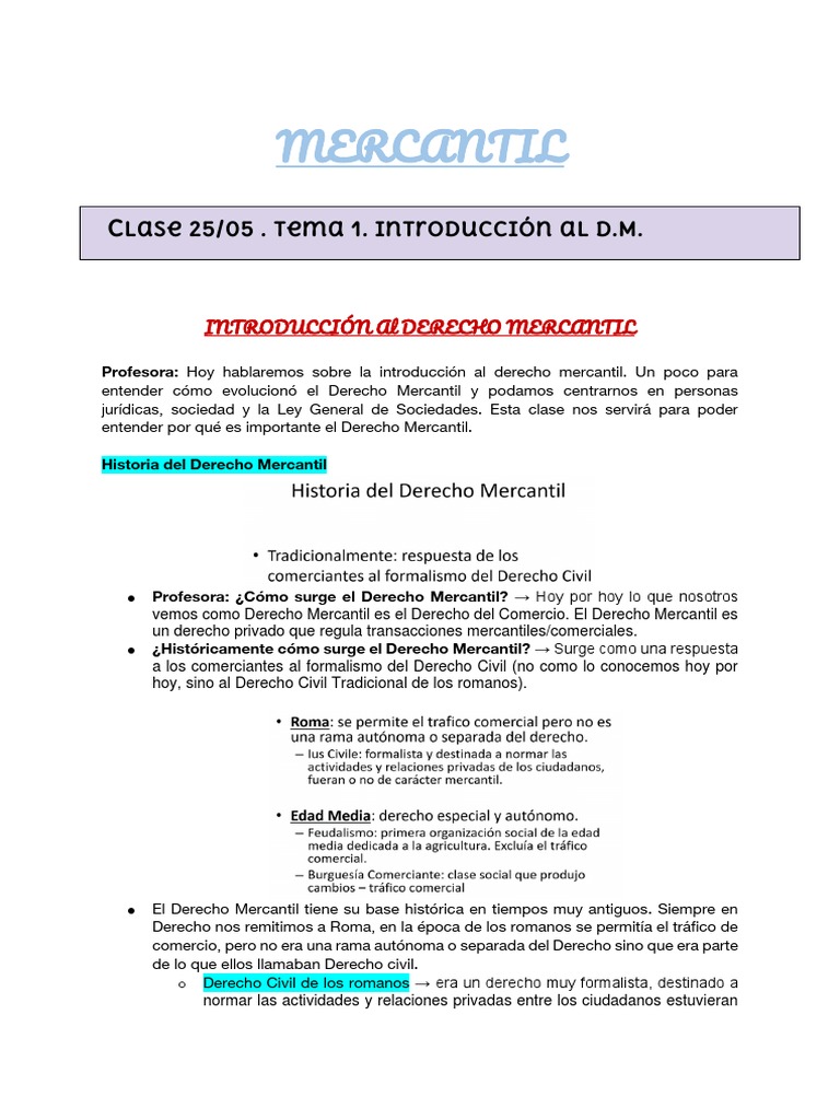 Introducción al Derecho Mercantil | PDF | Sociedad de responsabilidad ...