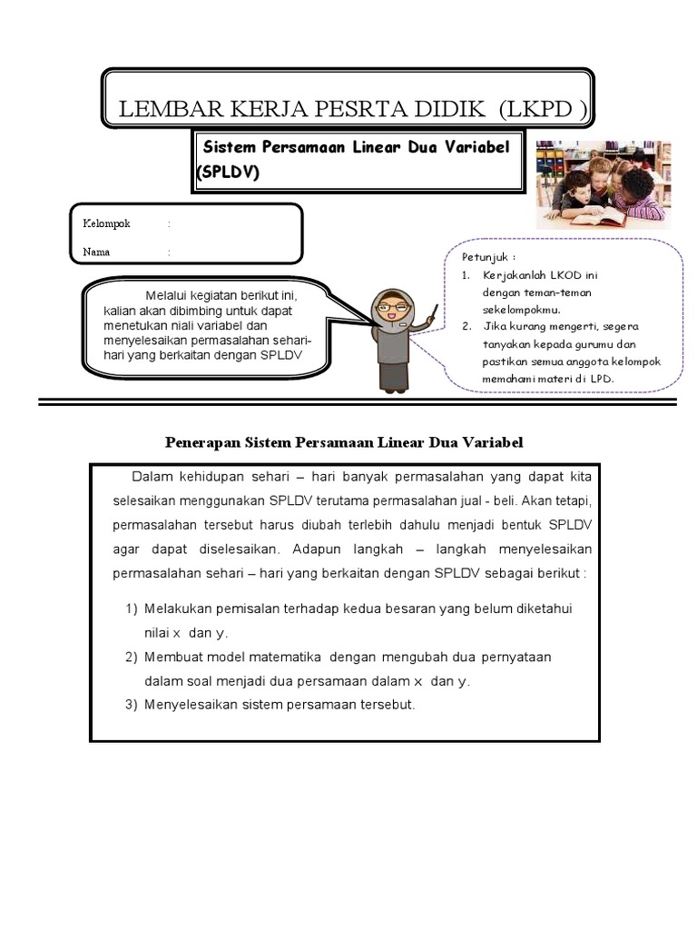 LKPD SPLDV | PDF