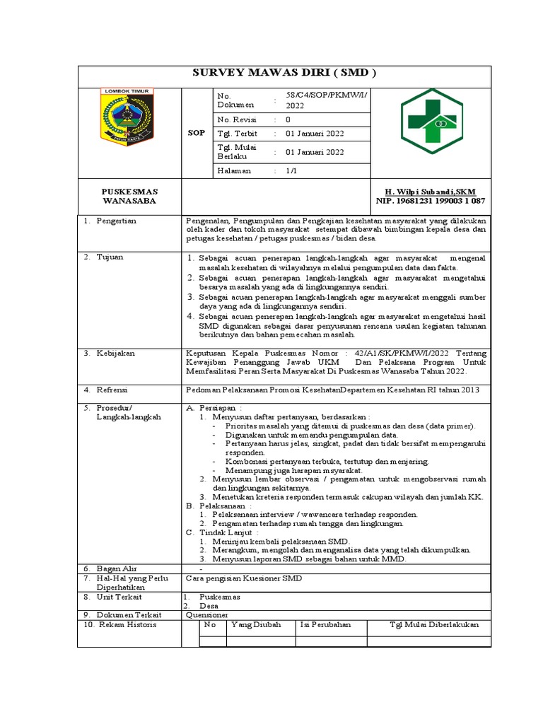 SOP SMD Tahun 2022 | PDF
