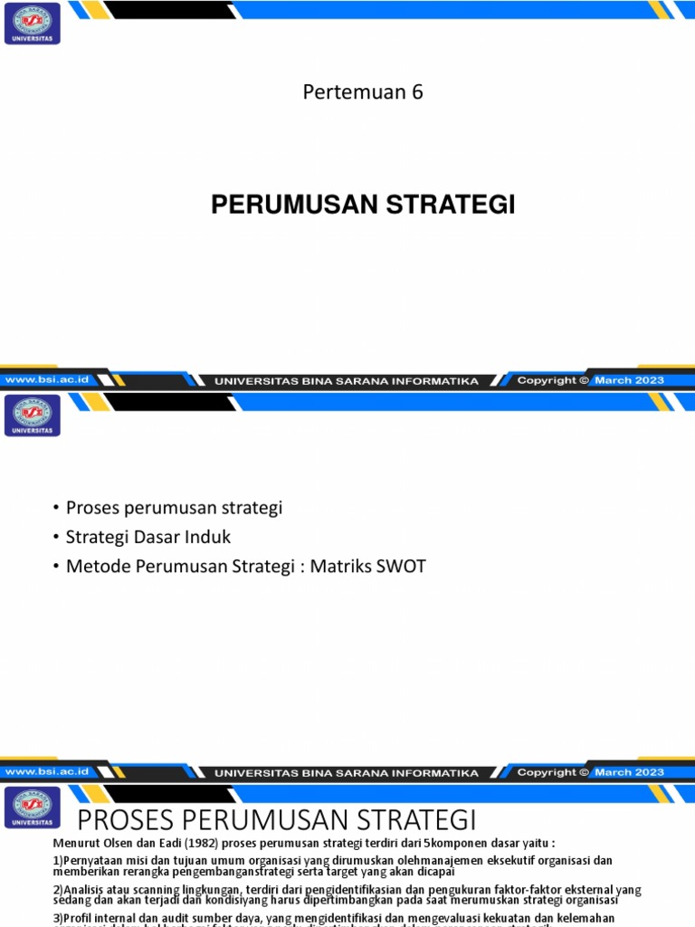 Pert 06 Perumusan Strategi 142 | PDF