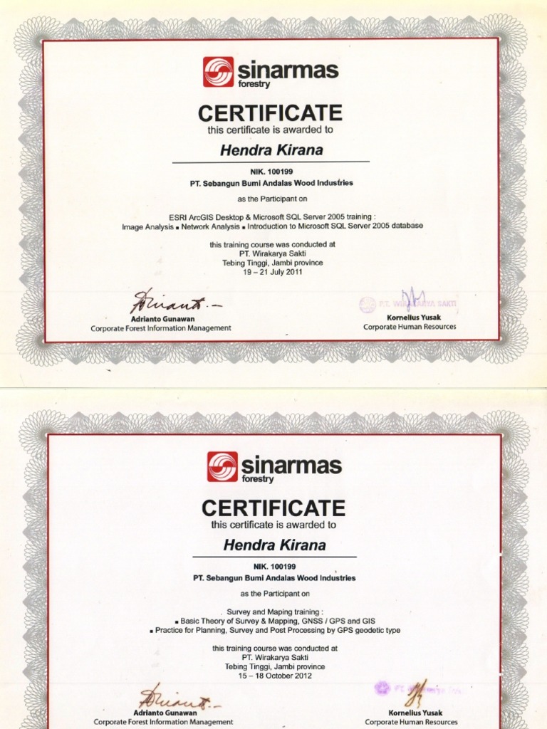 Certificate ArcGIS & FMIS | PDF