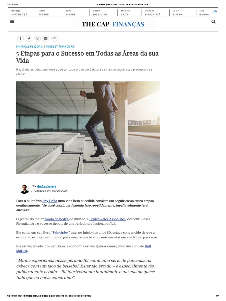5 Etapas para o Sucesso em Todas As Áreas Da Vida | Download grátis PDF ...