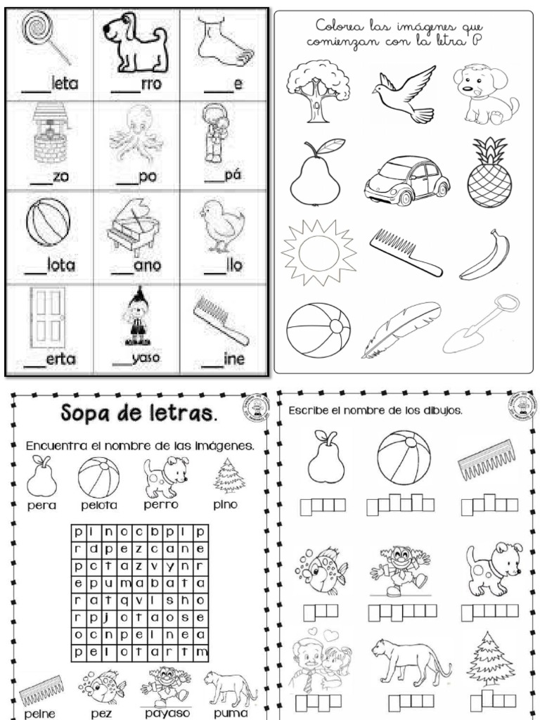 Fichas Letra P | PDF