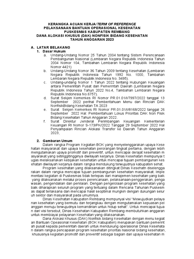 TOR Kecacingan | PDF | Ilmu Sosial | Pengembangan Diri