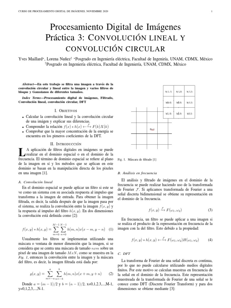Convolución Circular y Filtros Gaussianos | PDF | Transformada discreta ...