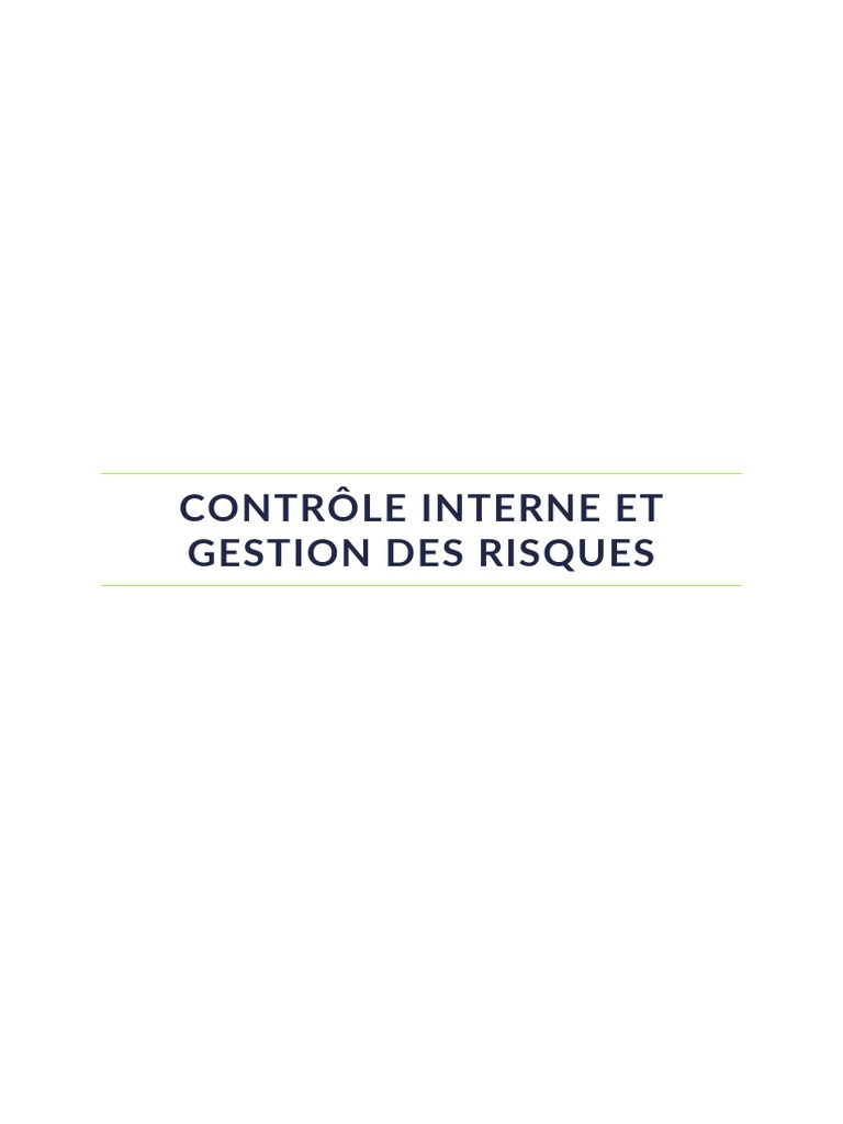 Contrôle Interne Et Gestion Des Risques | PDF | Risque | Contrôle interne