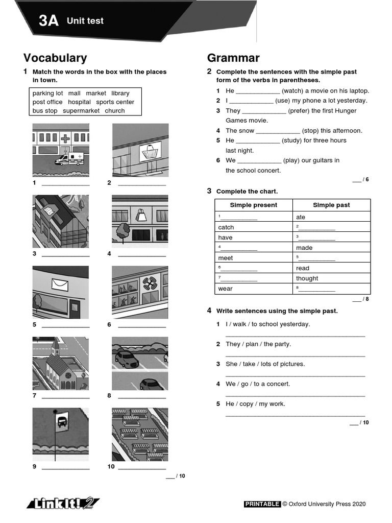 Link It 2 Unit - Test - 3A | PDF | Language Mechanics | Syntax