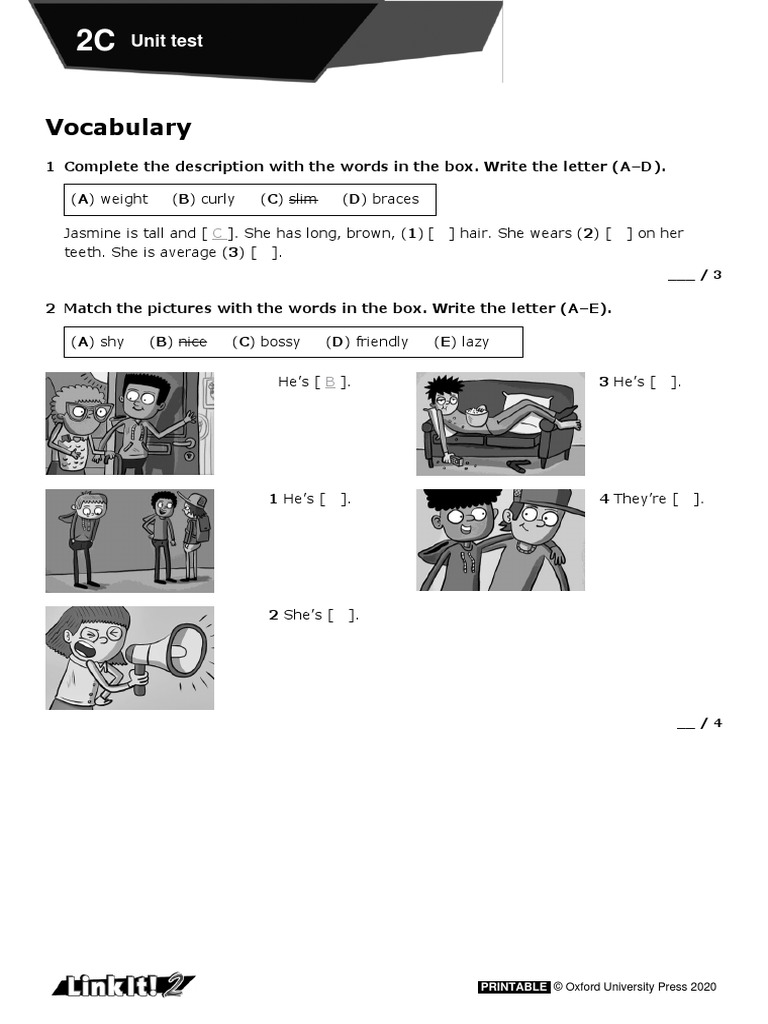 Link It 2 Unit - Test - 2C | Download Free PDF | Linguistics